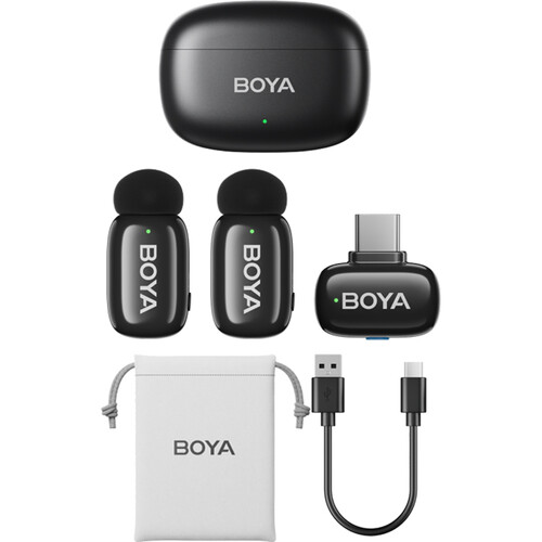 BOYA mini 2-Person Tiny Wireless Microphone System with USB-C Connector ...